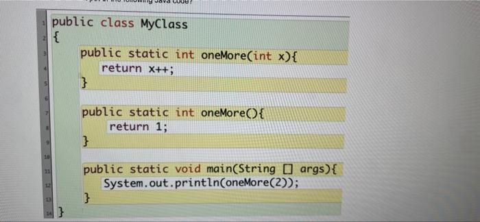 Solved vava public class MyClass { public static int | Chegg.com
