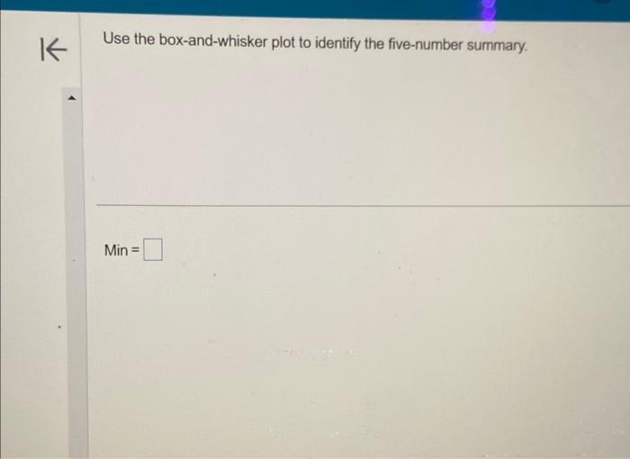 Solved Use the box-and-whisker plot to identify the | Chegg.com
