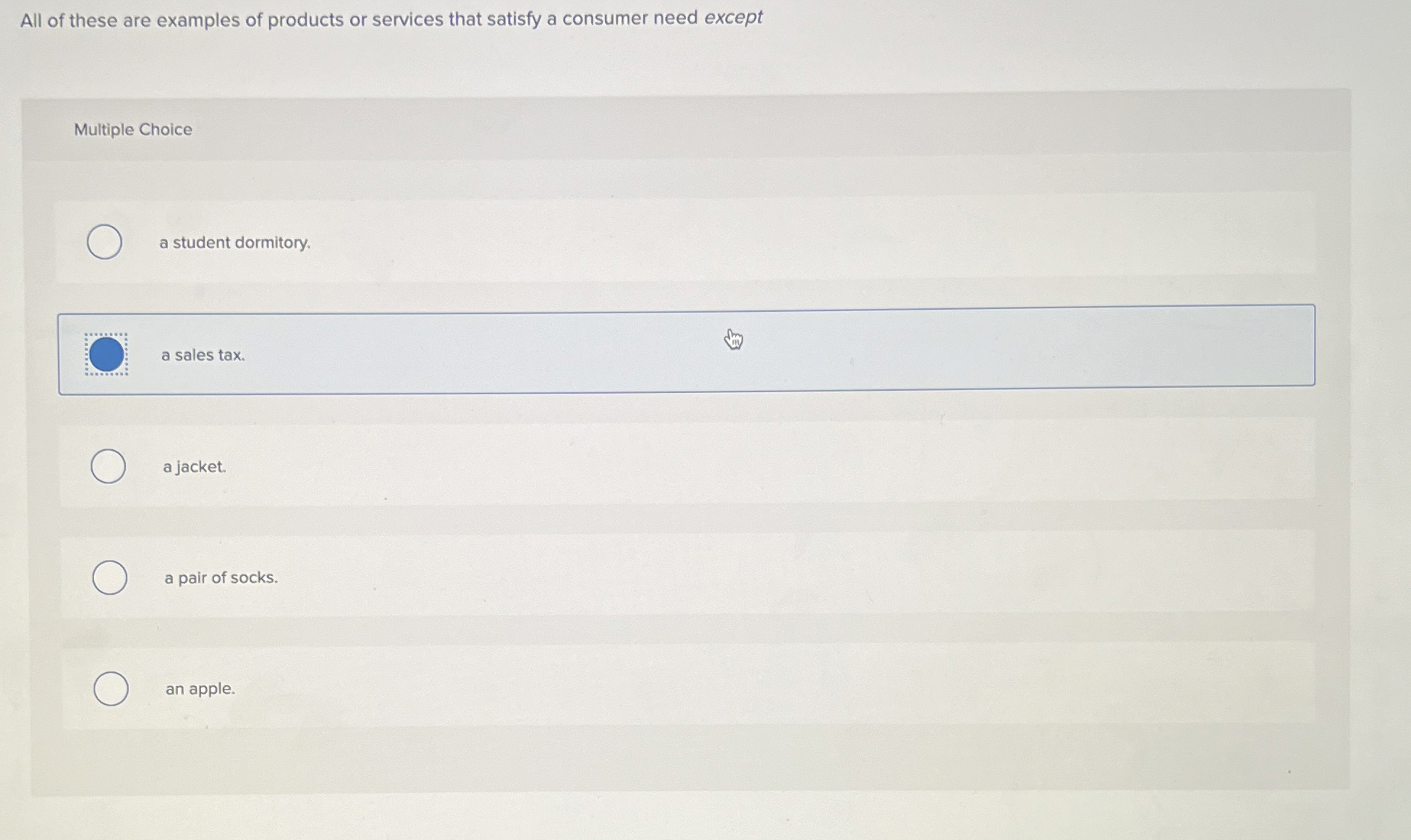 Solved All of these are examples of products or services | Chegg.com