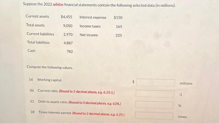Solved Suppose the 2022 adidas financial statements contain | Chegg.com