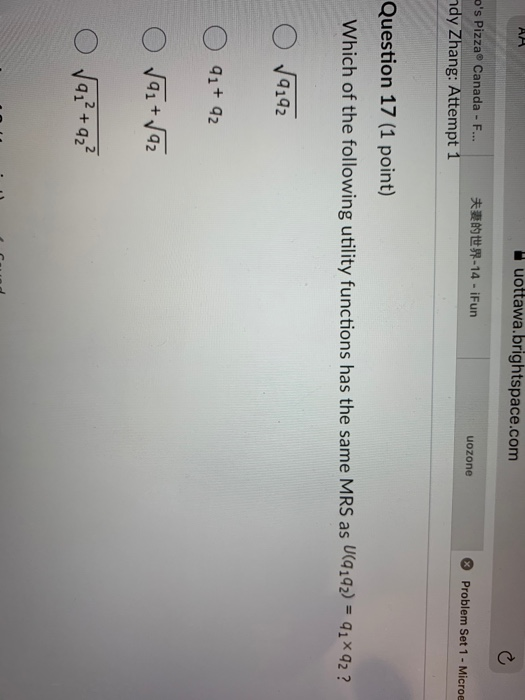 Solved AR "uottawa.brightspace.com #2994-14 - iFun uozone | Chegg.com