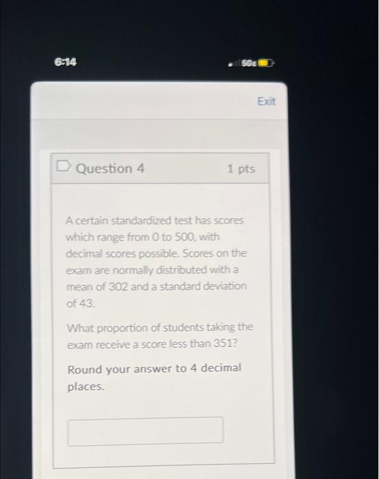 Solved A certain standardized test has scores which range | Chegg.com
