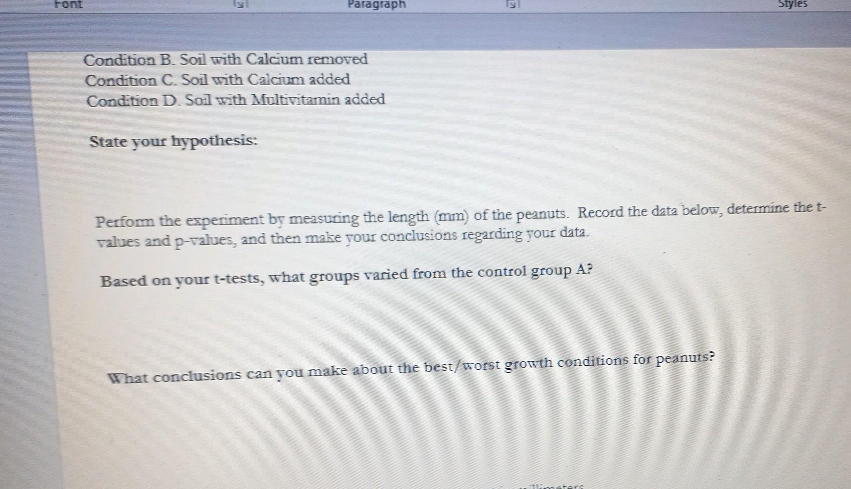 Lab Experiment In the following experiment, students | Chegg.com