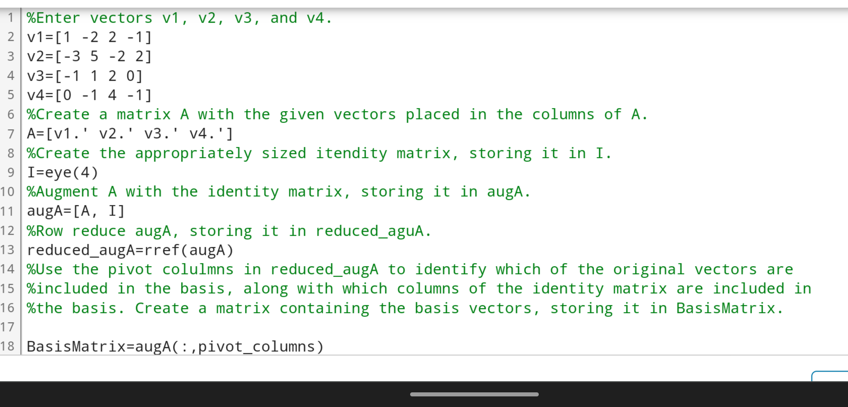 Solved I'm having a hard time getting the pivot column code | Chegg.com