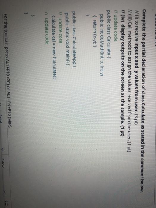 Solved Complete the partial declaration of class Calculate | Chegg.com