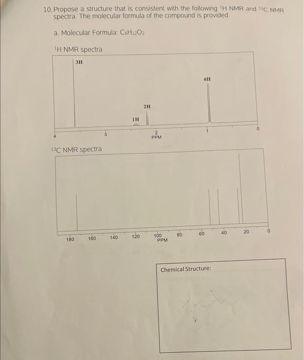 Solved 10. Propose a structure that is consistent with the | Chegg.com
