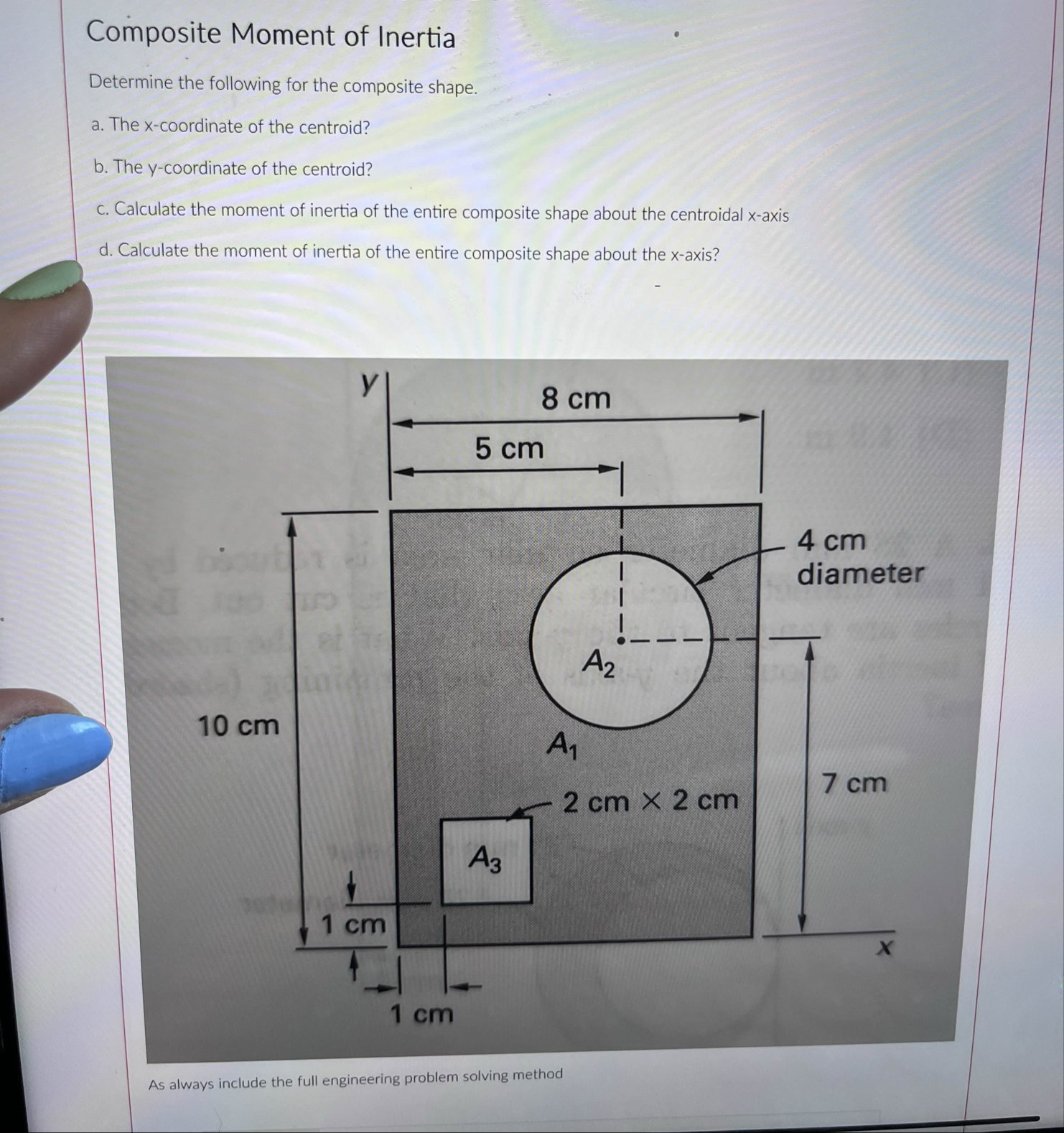 Solved Composite Moment of InertiaDetermine the following | Chegg.com