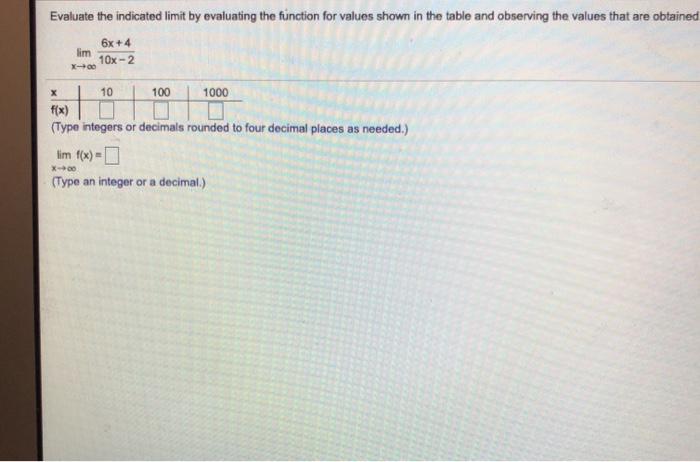 Solved Evaluate the indicated limit by evaluating the | Chegg.com