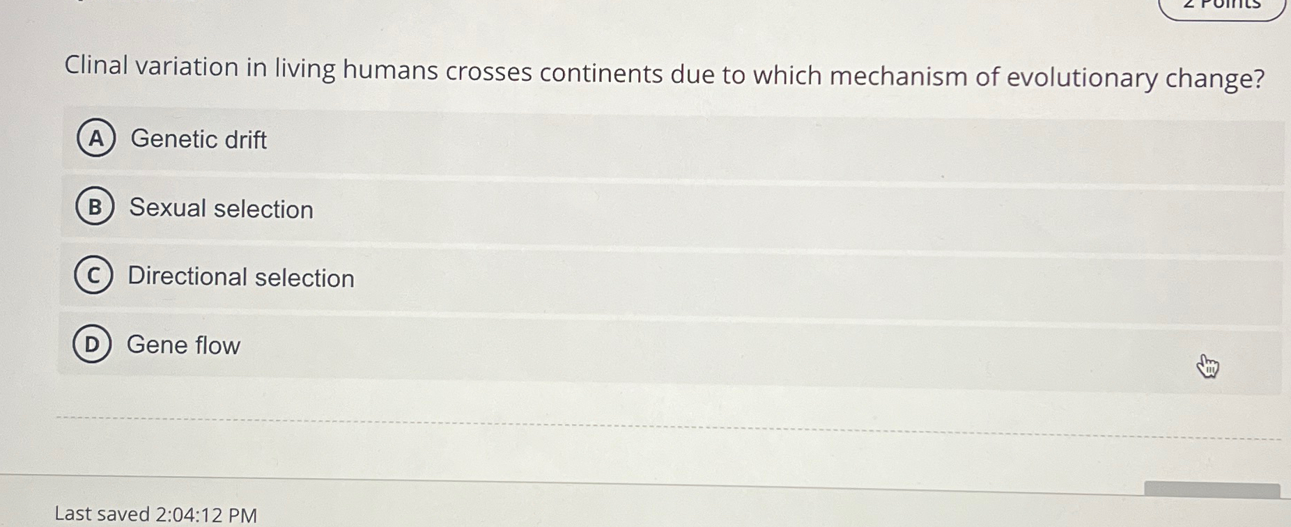 Solved Clinal variation in living humans crosses continents | Chegg.com