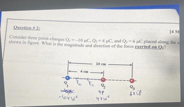 Solved Consider three point-charges Q1=−10μC,Q2=4μC, and | Chegg.com