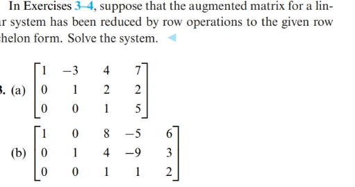 Solved In Exercises 3-4, ﻿suppose that the augmented matrix | Chegg.com