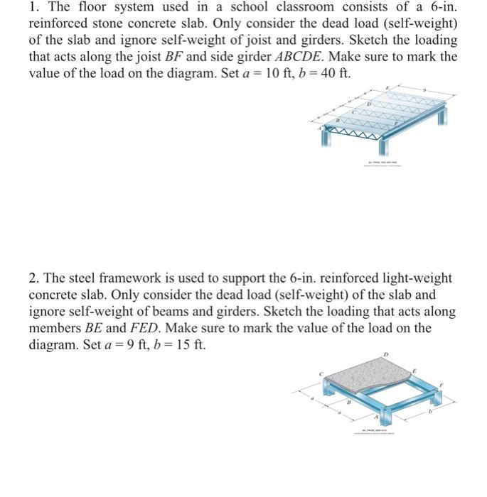 Solved 1. The floor system used in a school classroom | Chegg.com