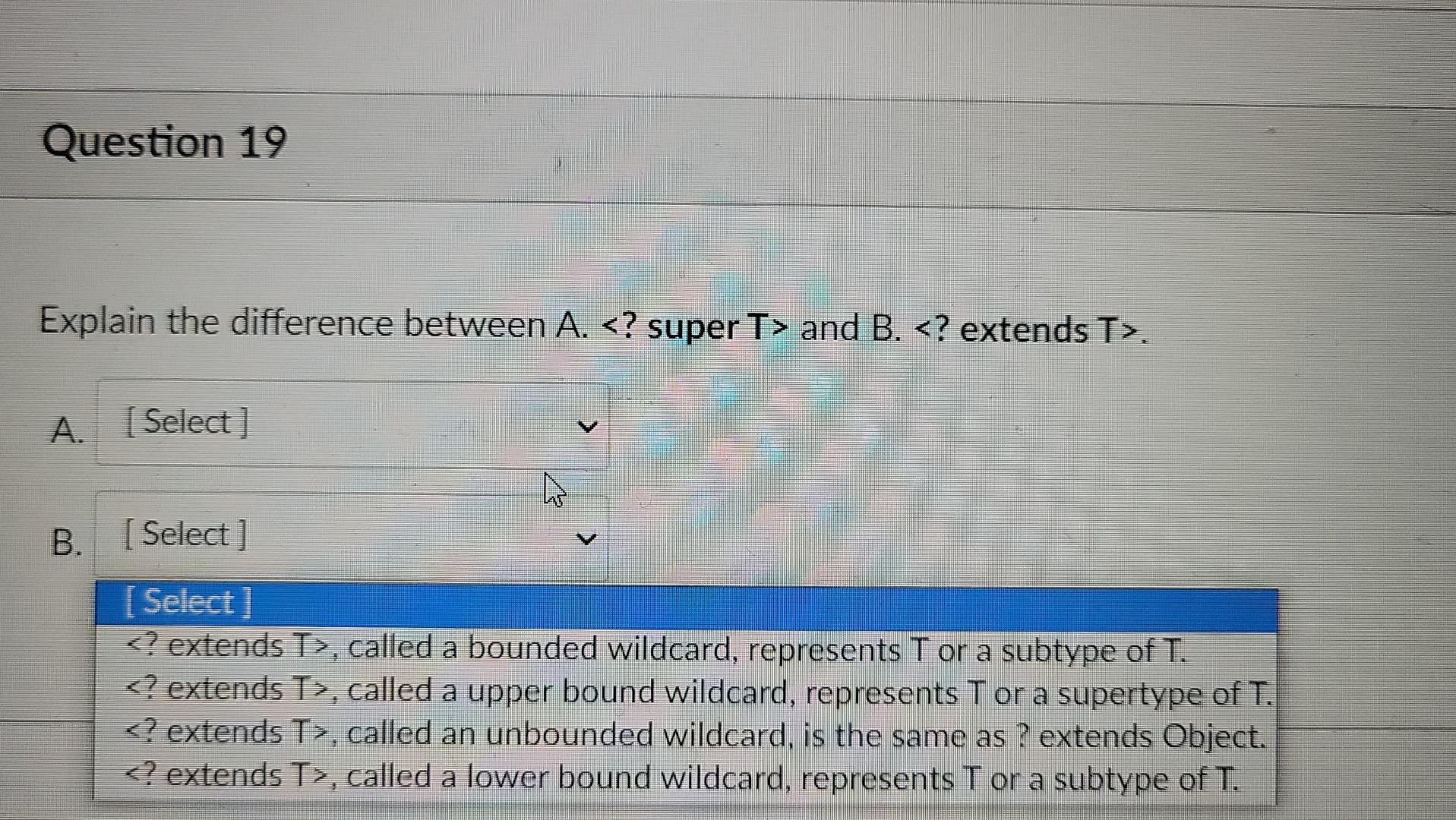 Solved Question 19 Explain the difference between A. and B. | Chegg.com