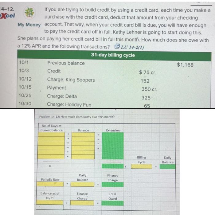 Solved if you were trying to build credit by using a credit | Chegg.com