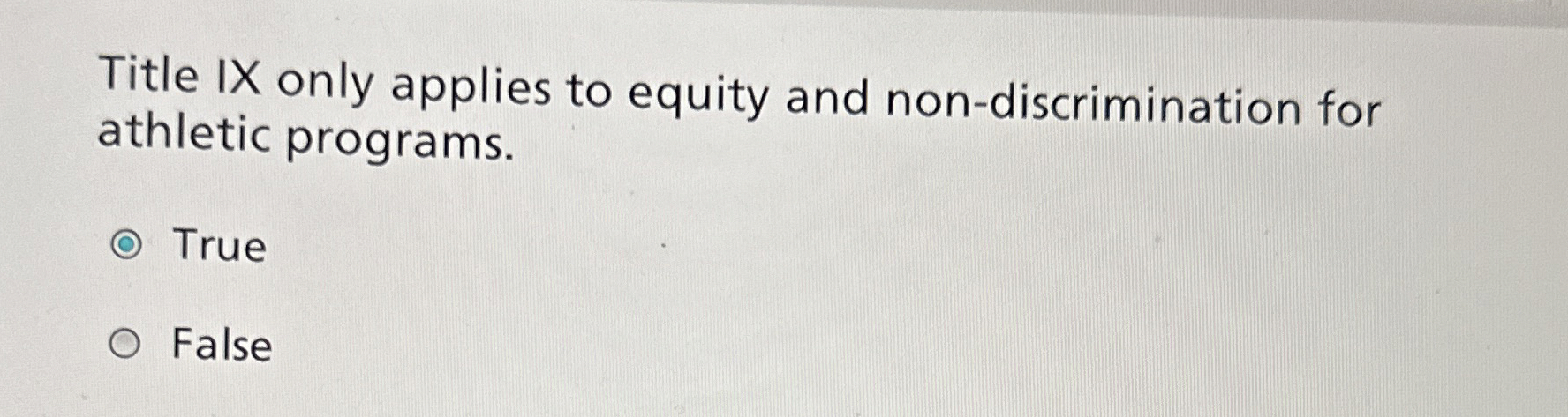 Solved Title IX only applies to equity and | Chegg.com