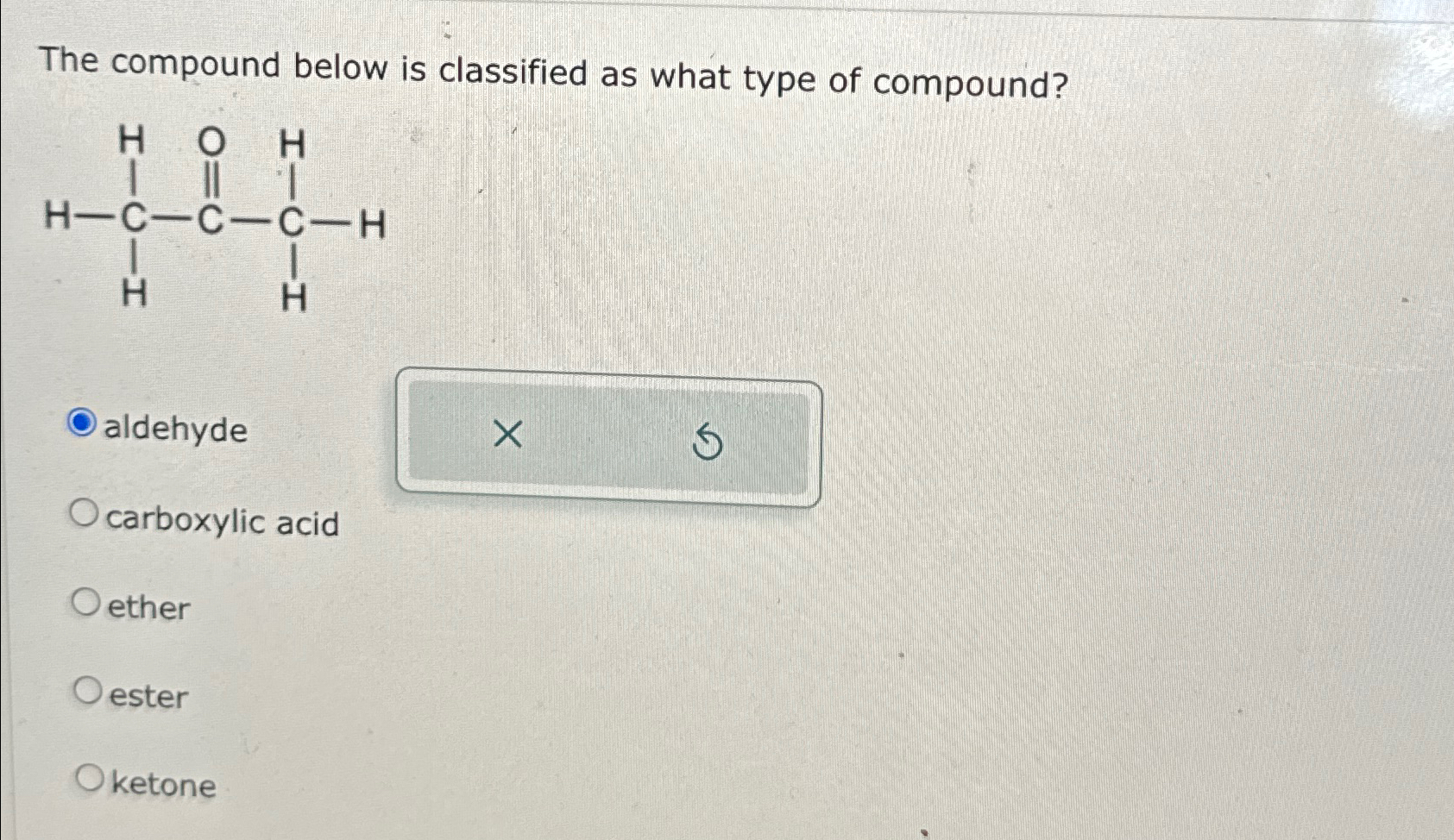 Solved The compound below is classified as what type of | Chegg.com