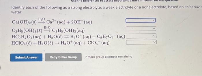 Solved Identify each of the following as a strong | Chegg.com