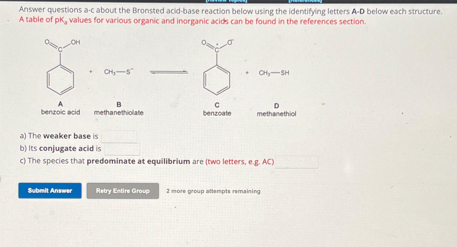 Solved Answer questions a-c about the Bronsted acid-base | Chegg.com