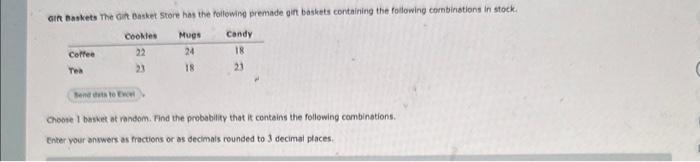 Solved b) coffee, given that it contains candy c) mugs and | Chegg.com