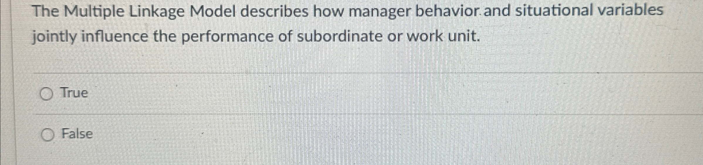 Solved The Multiple Linkage Model describes how manager | Chegg.com