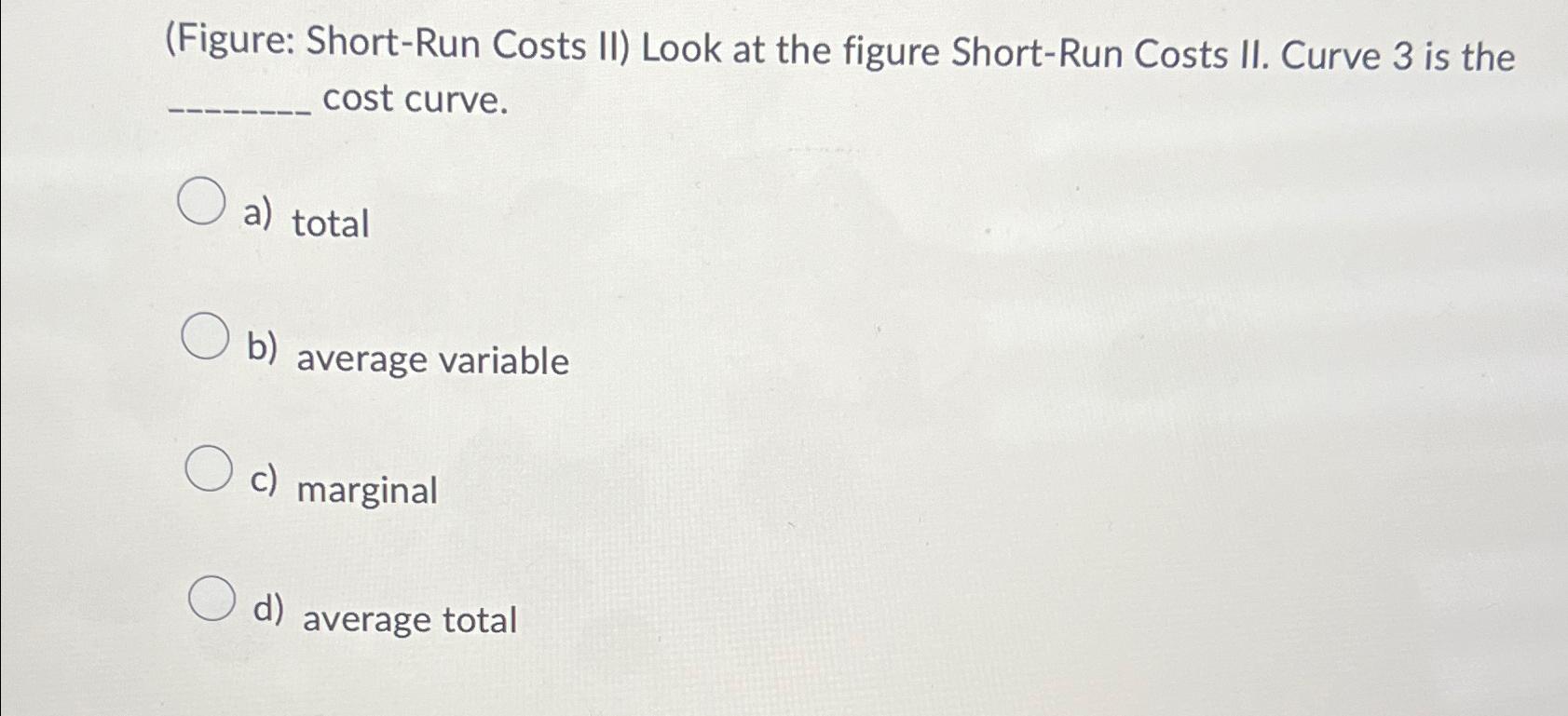 Solved (Figure: Short-Run Costs II) ﻿Look at the figure | Chegg.com