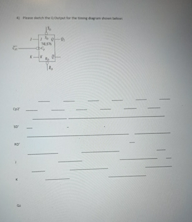 Solved Please sketch the Q Output for the timing diagram | Chegg.com