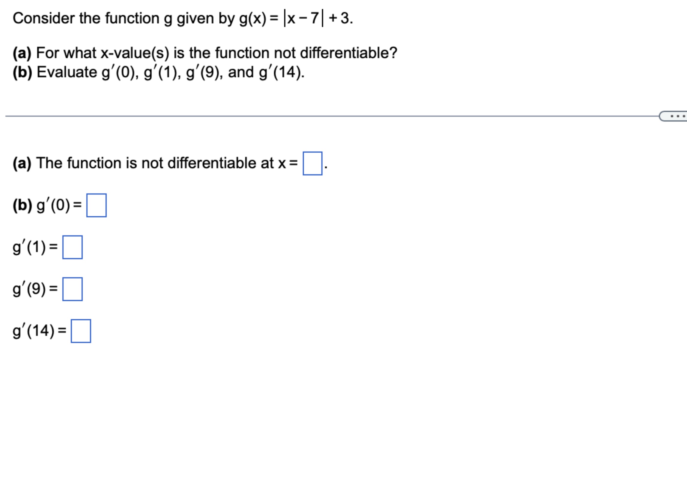 Solved Consider the function g ﻿given by g(x)=|x-7|+3.(a) | Chegg.com