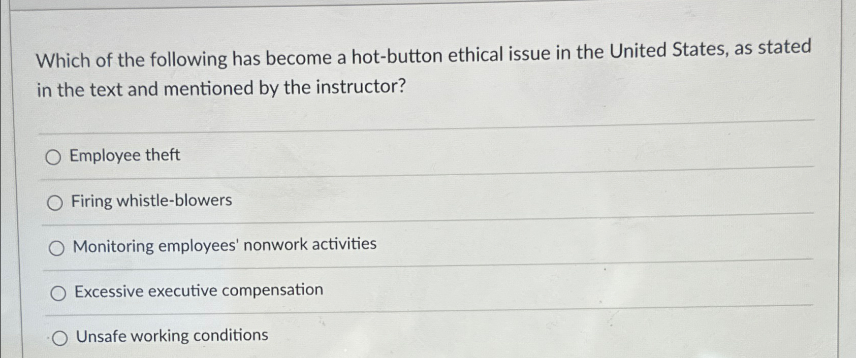 Solved Which of the following has become a hot-button | Chegg.com