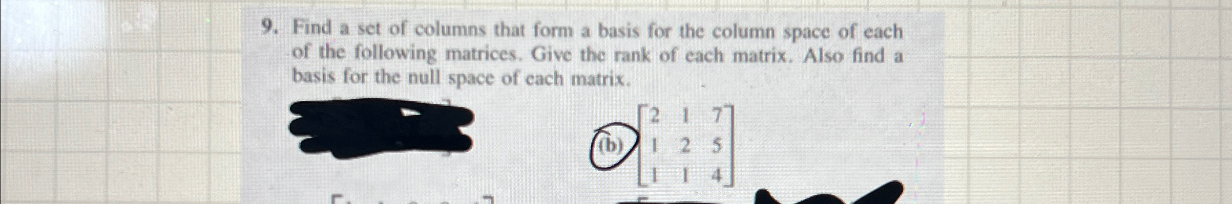Solved Find a set of columns that form a basis for the | Chegg.com