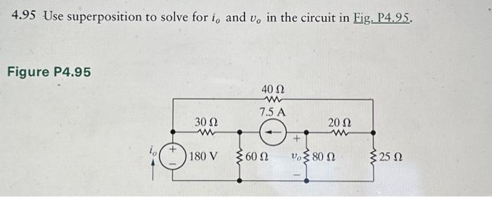 Solved I need help please Use superposition to solve for io | Chegg.com