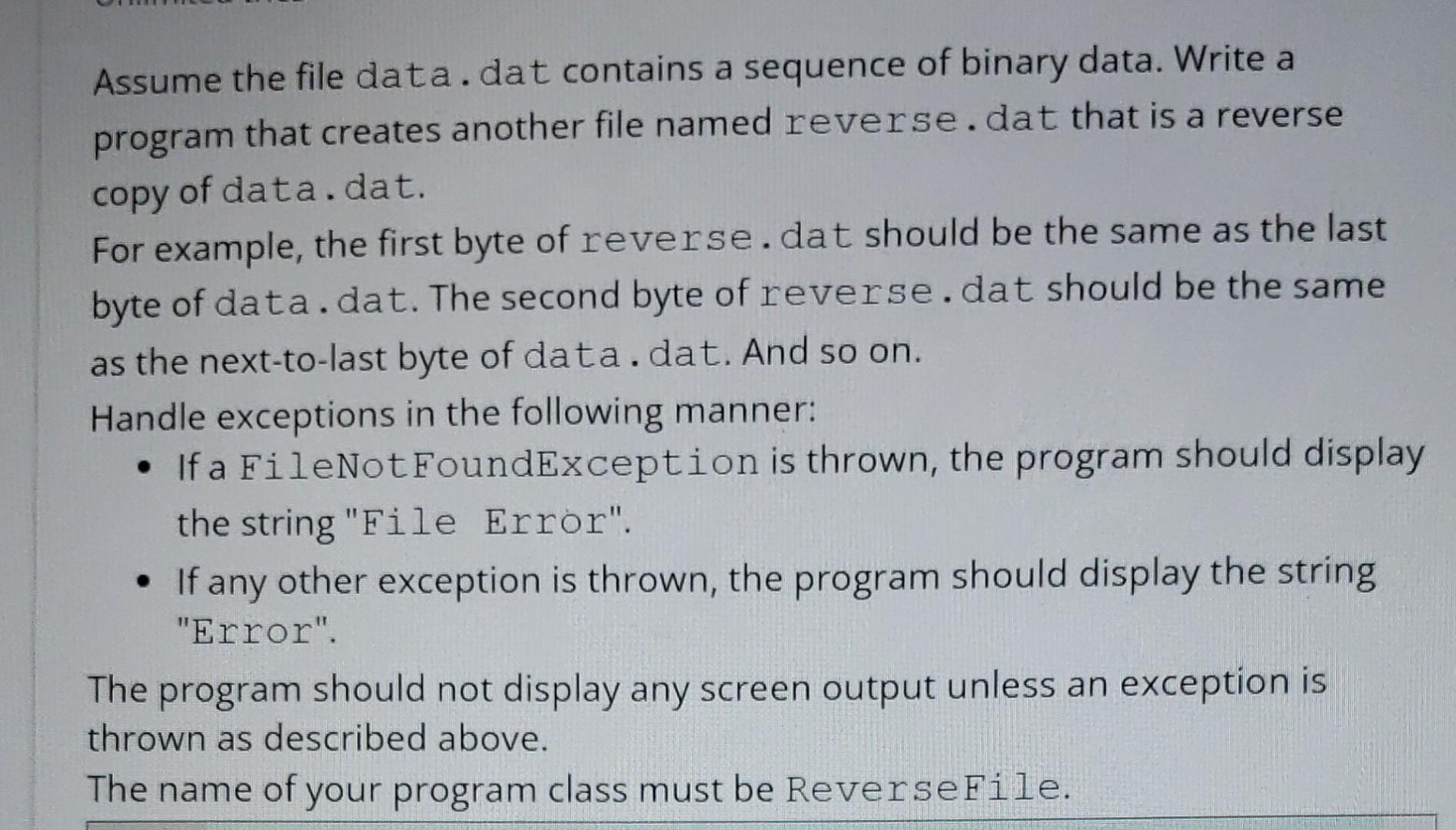 Solved Assume the file data. dat contains a sequence of | Chegg.com