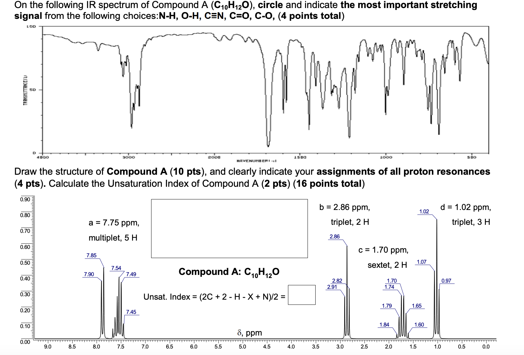 Solved On the following IR spectrum of Compound | Chegg.com