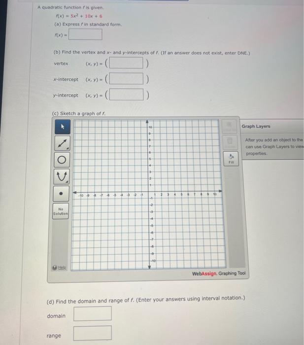 Solved A quadratic function f is given f(x)=5x2+10x+6 (a) | Chegg.com