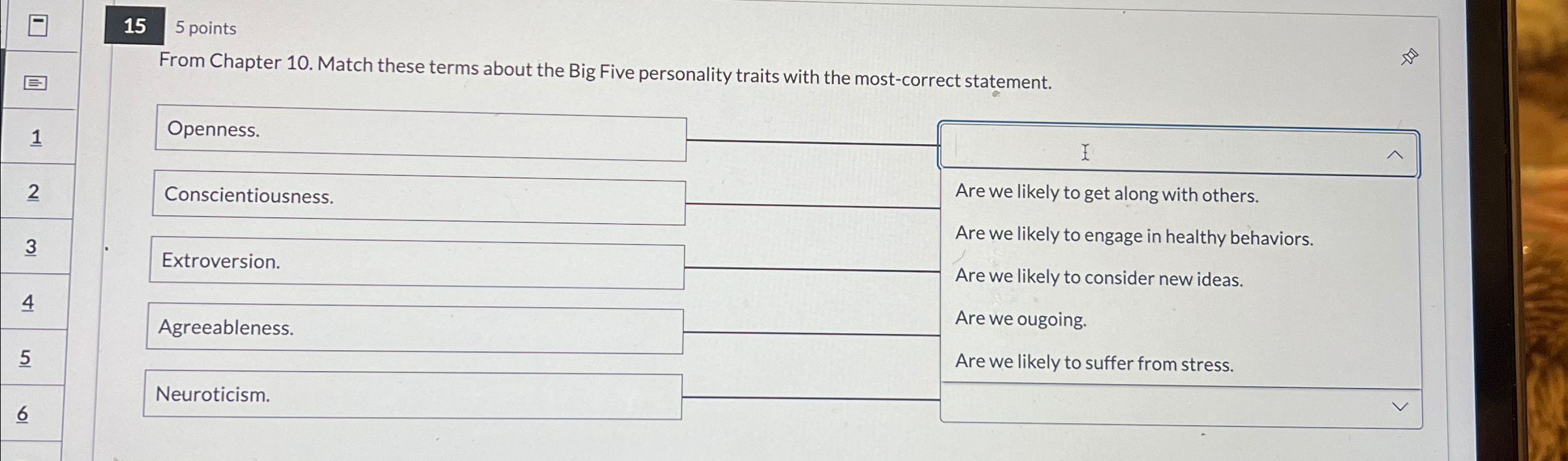 Solved 155 ﻿pointsFrom Chapter 10. ﻿Match these terms about | Chegg.com