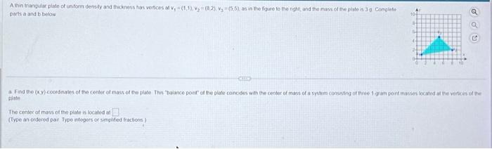 Solved parts a and b below pilate The center of miss of the | Chegg.com