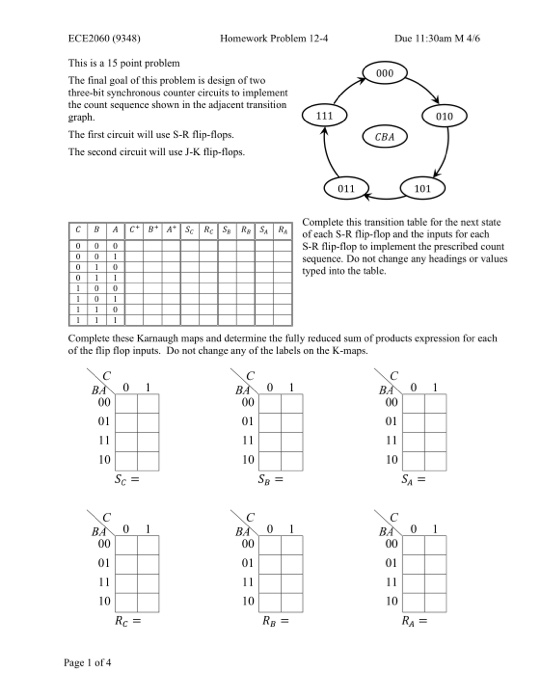 Solved design of two three-bit synchronous counter circuits | Chegg.com