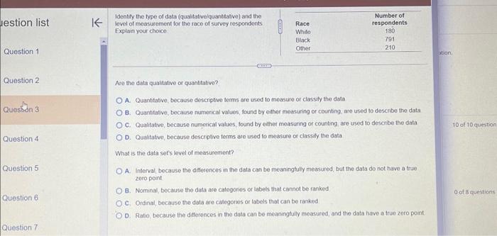 Solved lestion list Question 1 Question 2 Questron 3 | Chegg.com