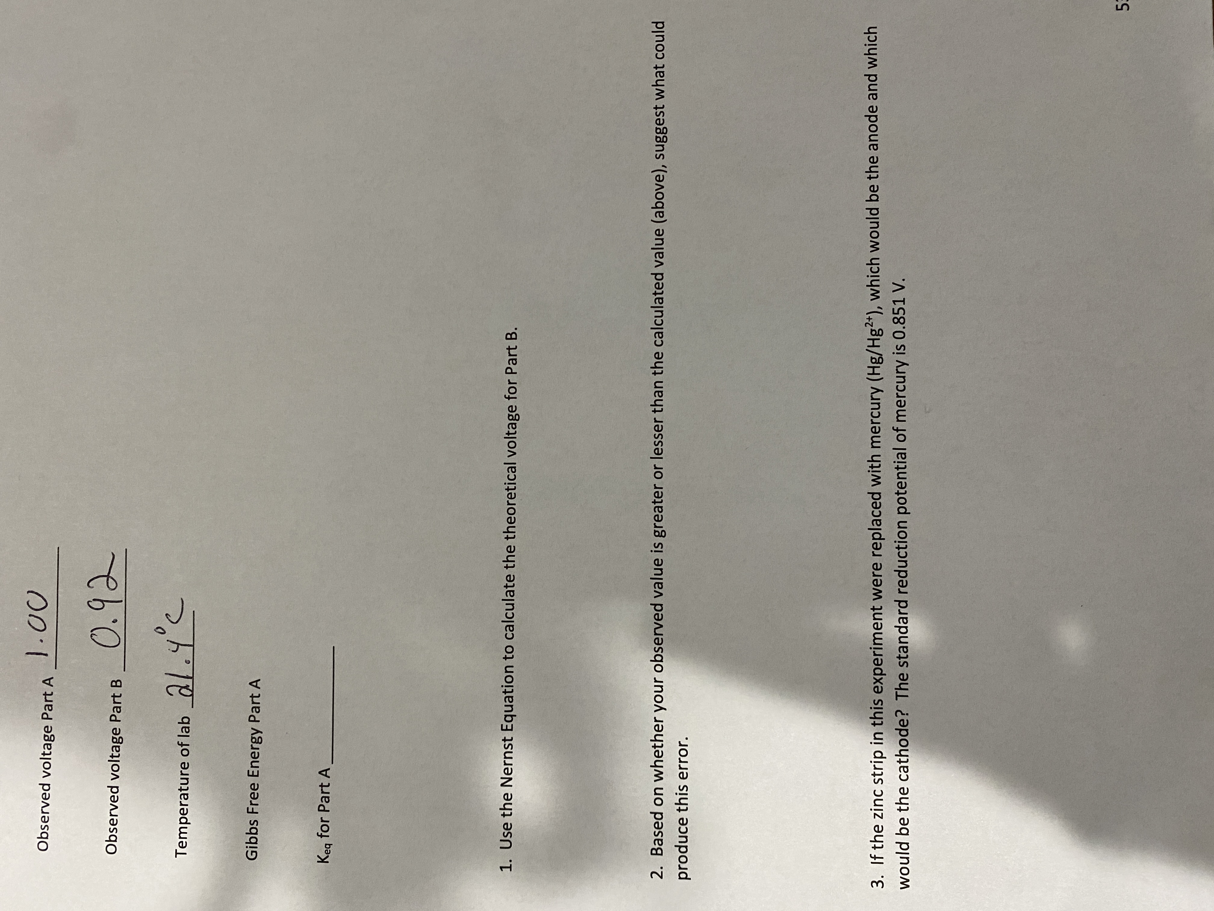 Solved Observed voltage Part A 1.00Observed voltage Part B | Chegg.com