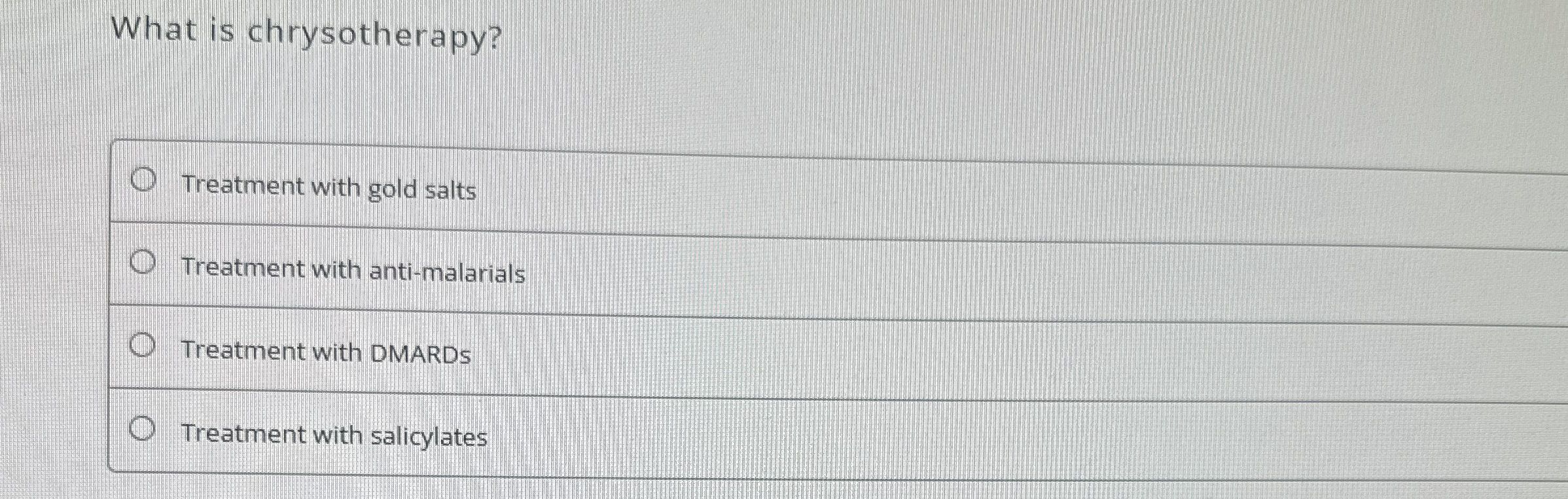 Solved What is chrysotherapy?Treatment with gold | Chegg.com