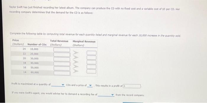 Solved Taylor Swift has just finished recording her latest | Chegg.com