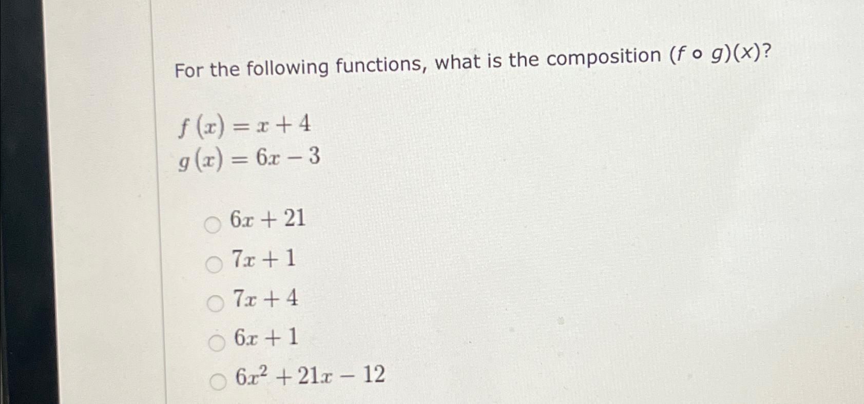 Solved For the following functions, what is the composition | Chegg.com
