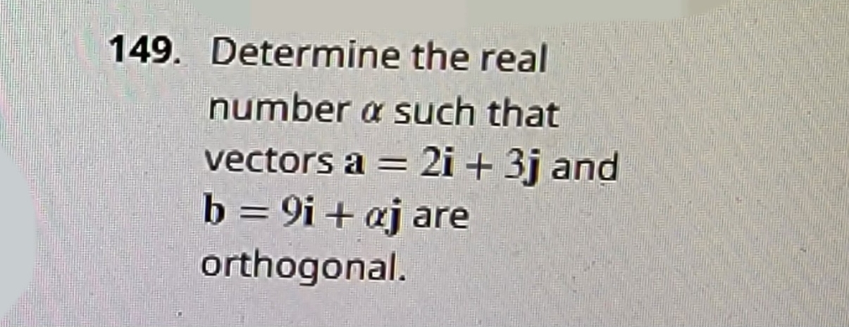 Solved Determine the real number α ﻿such that vectors | Chegg.com