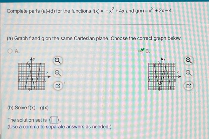 Solved Complete parts (a) −(d) for the functions f(x)=−x2+4x | Chegg.com