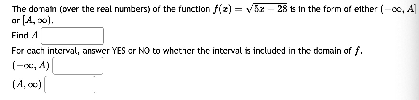 Solved The domain (over the real numbers) ﻿of the function | Chegg.com