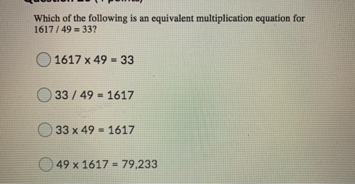 Solved Which of the following is an equivalent | Chegg.com
