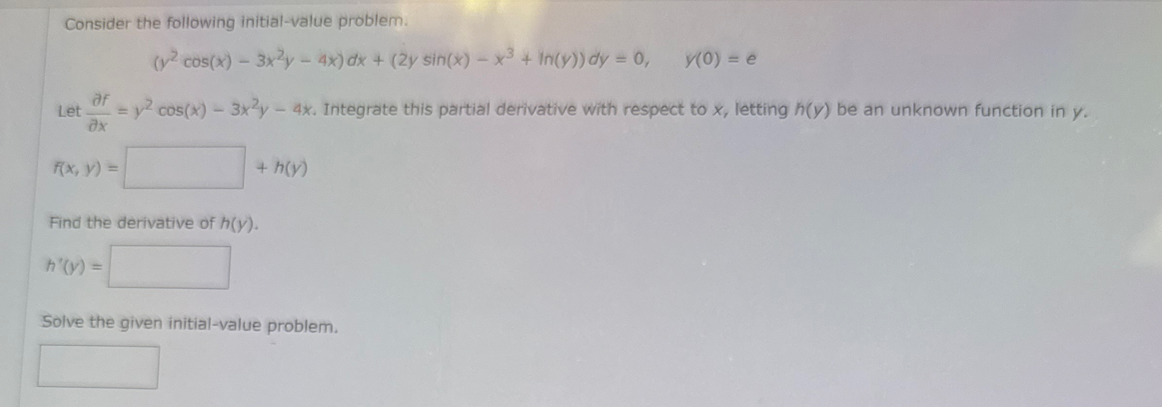 Consider the following initial-value | Chegg.com