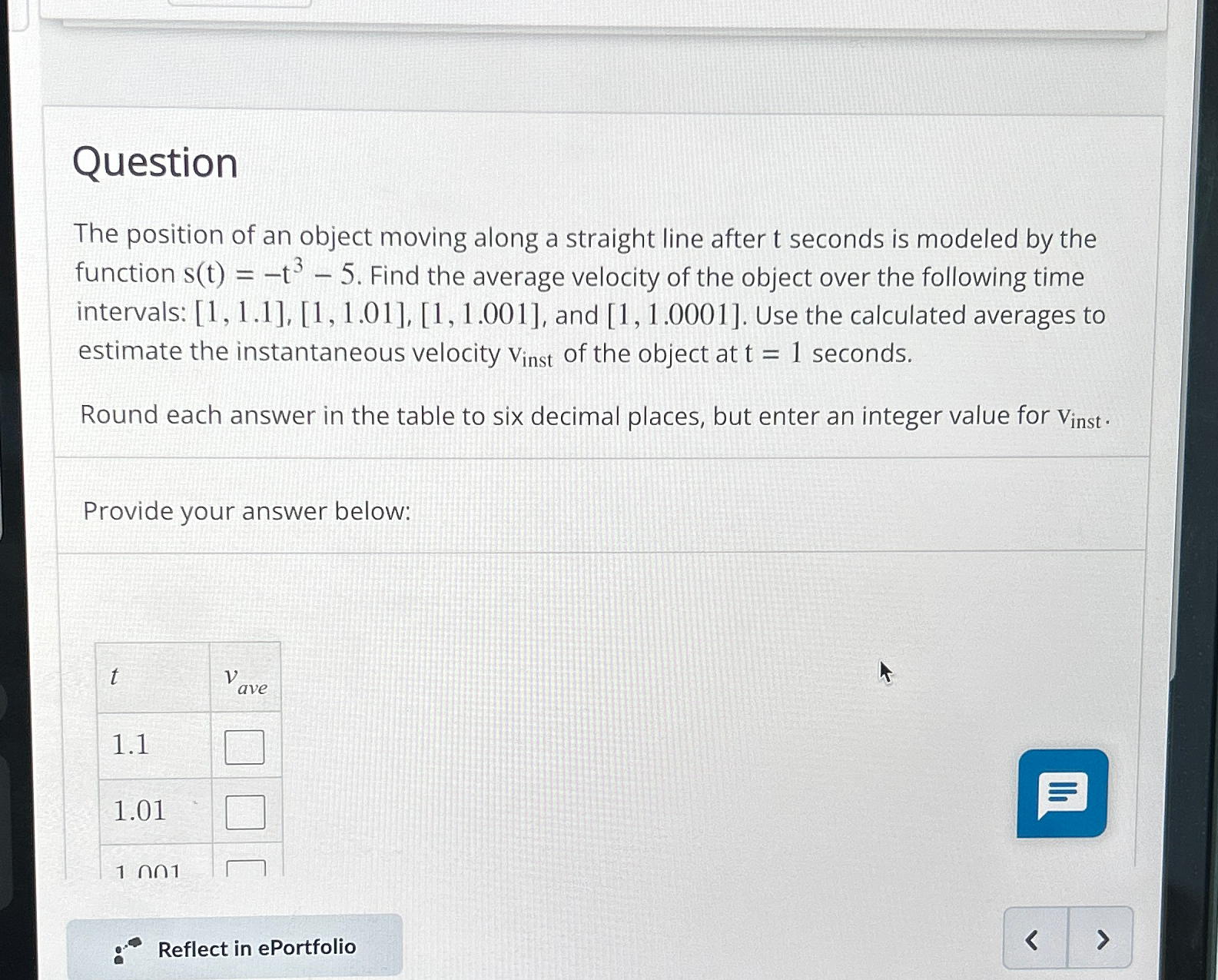 Question\\nThe position of an object moving along a | Chegg.com