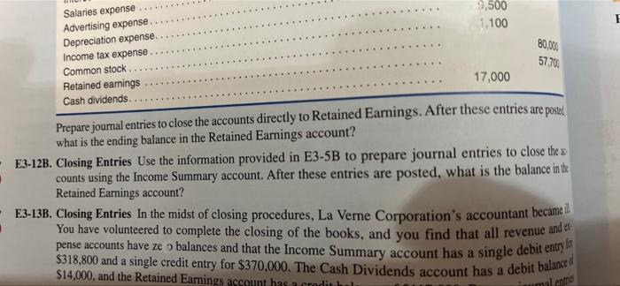 Solved use the i formation provided in E3-5B to prepare | Chegg.com