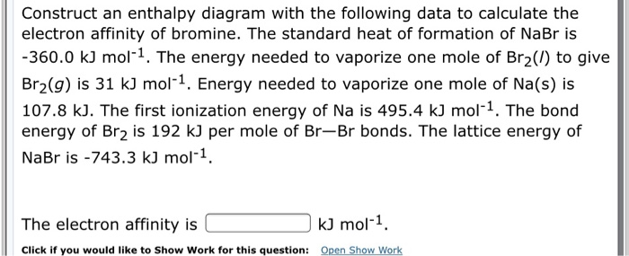 Solved Construct an enthalpy diagram with the following data | Chegg.com