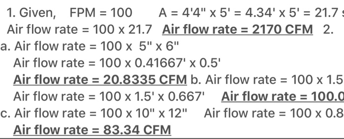 Solved 2. Calculate the air flow needed to achieve a capture | Chegg.com